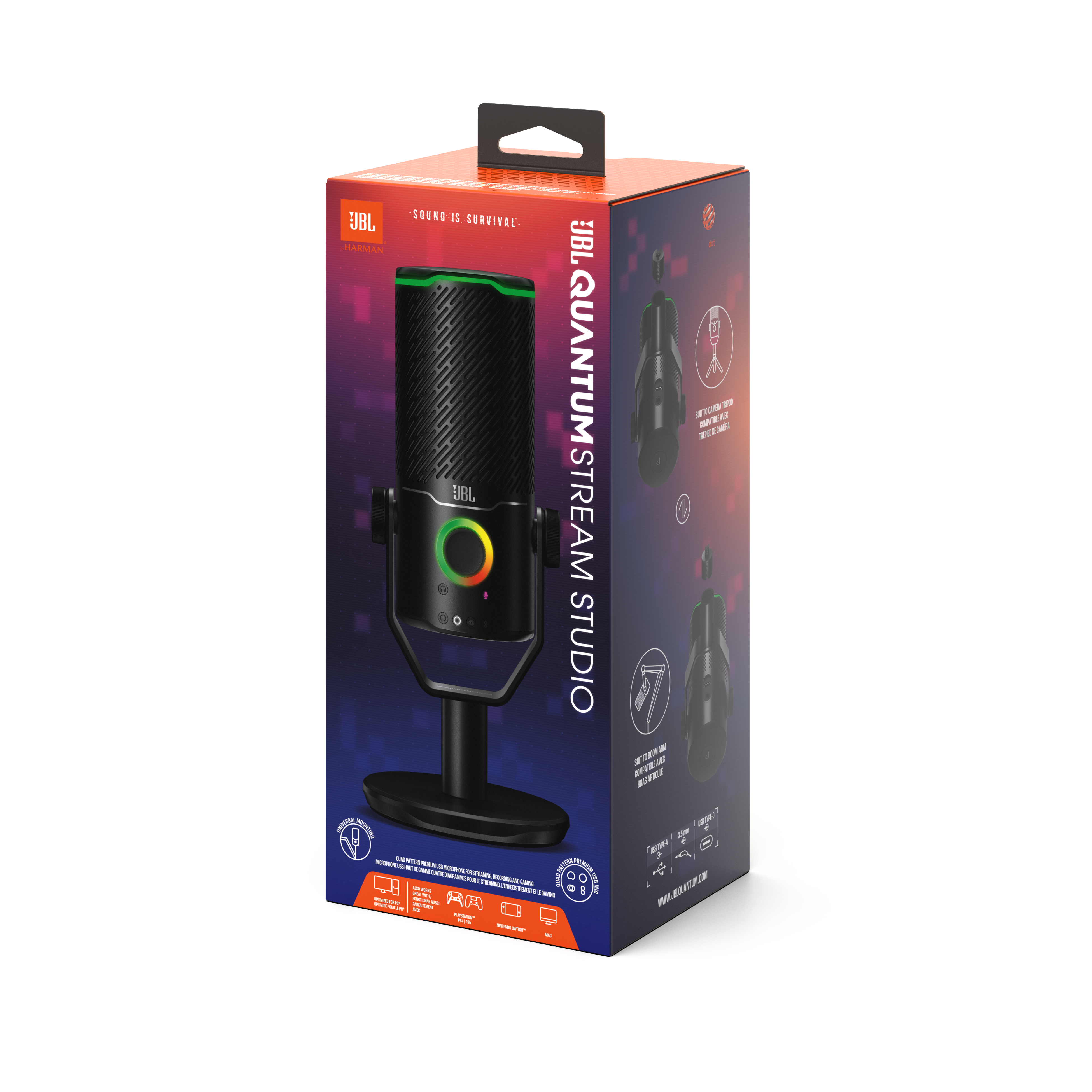 JBL Quantum Stream Studio | Mikrofon USB premium pola quad untuk ...